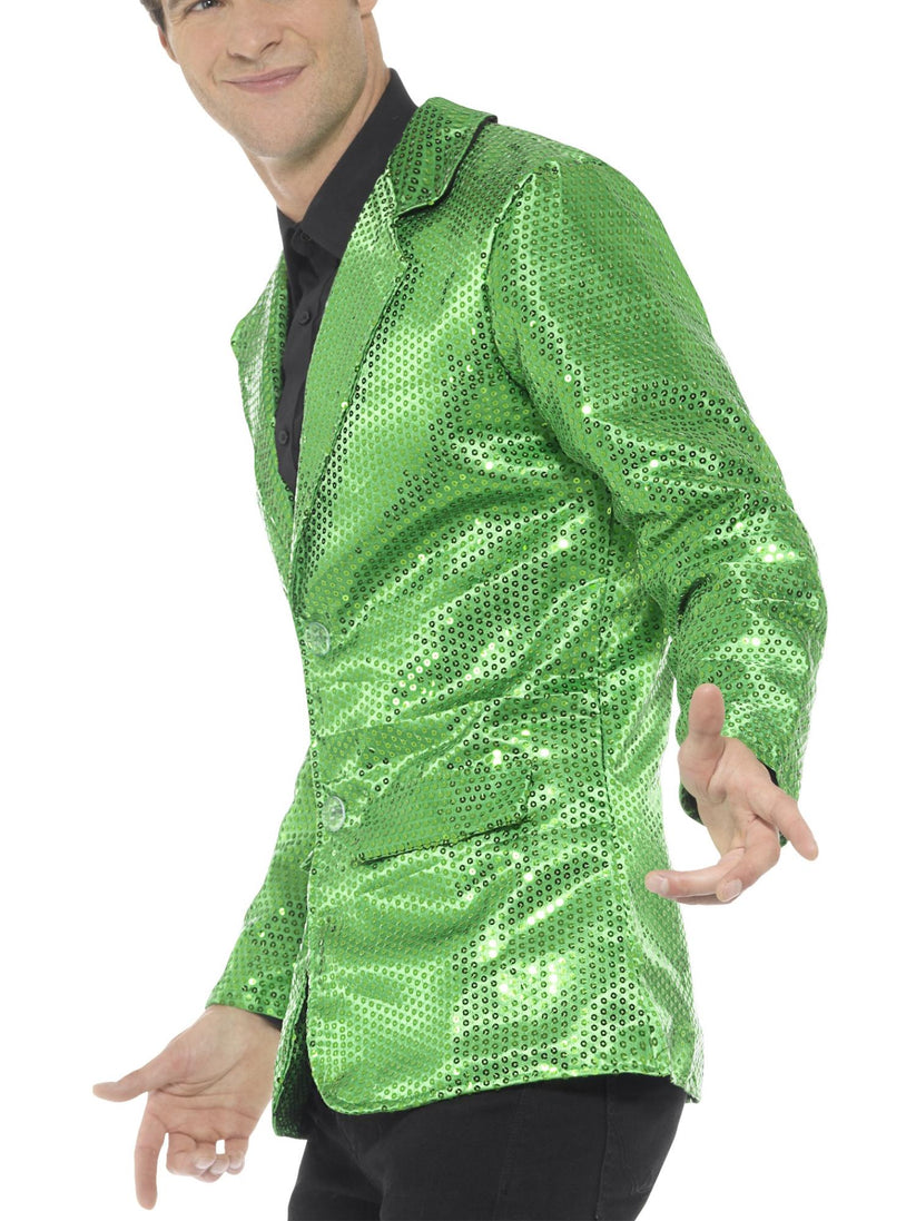 Sequin Jacket, Mens, Green | Smiffys