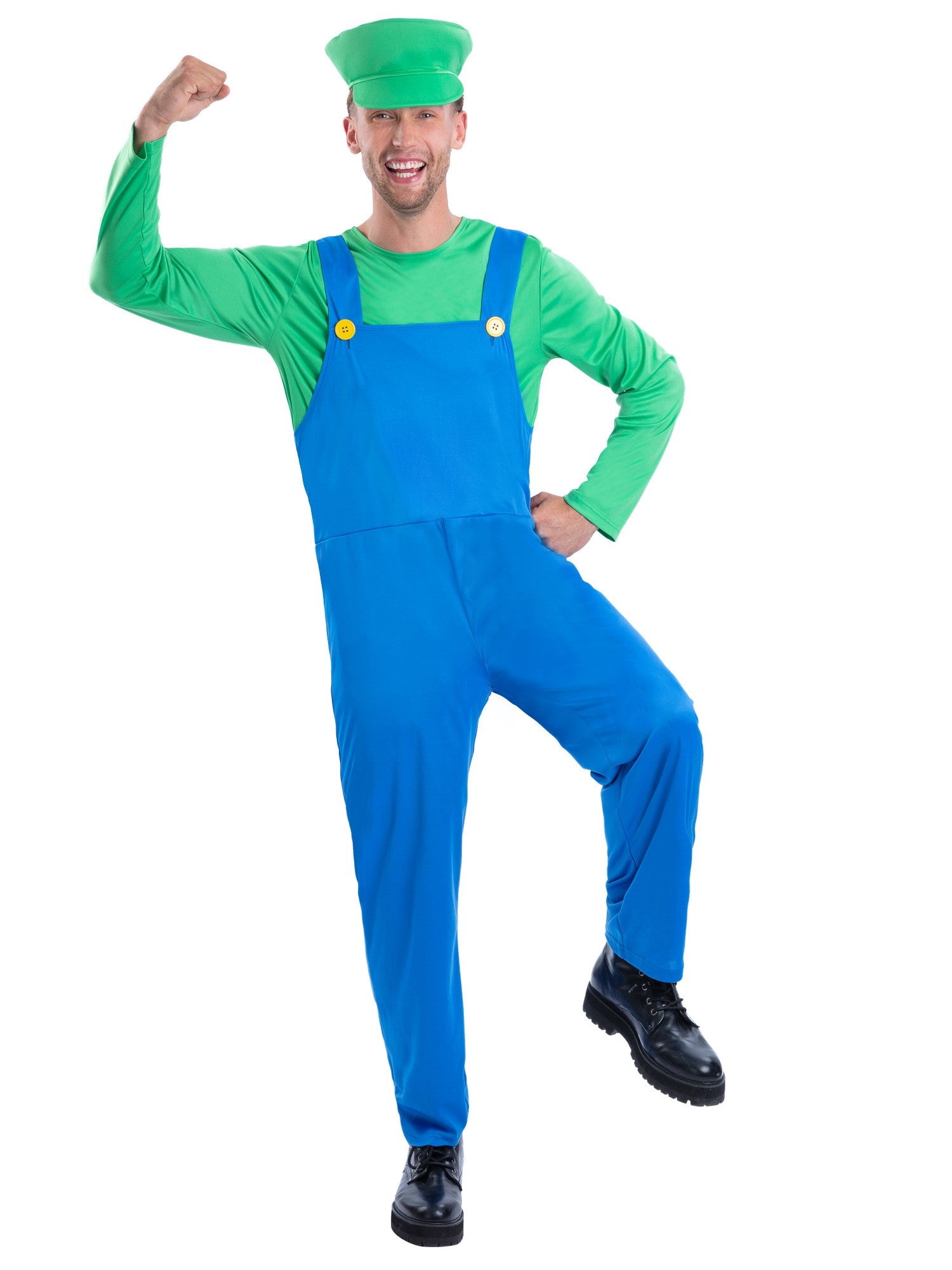 Green Plumber Costume with Top, Dungarees & Cap – Smiffys