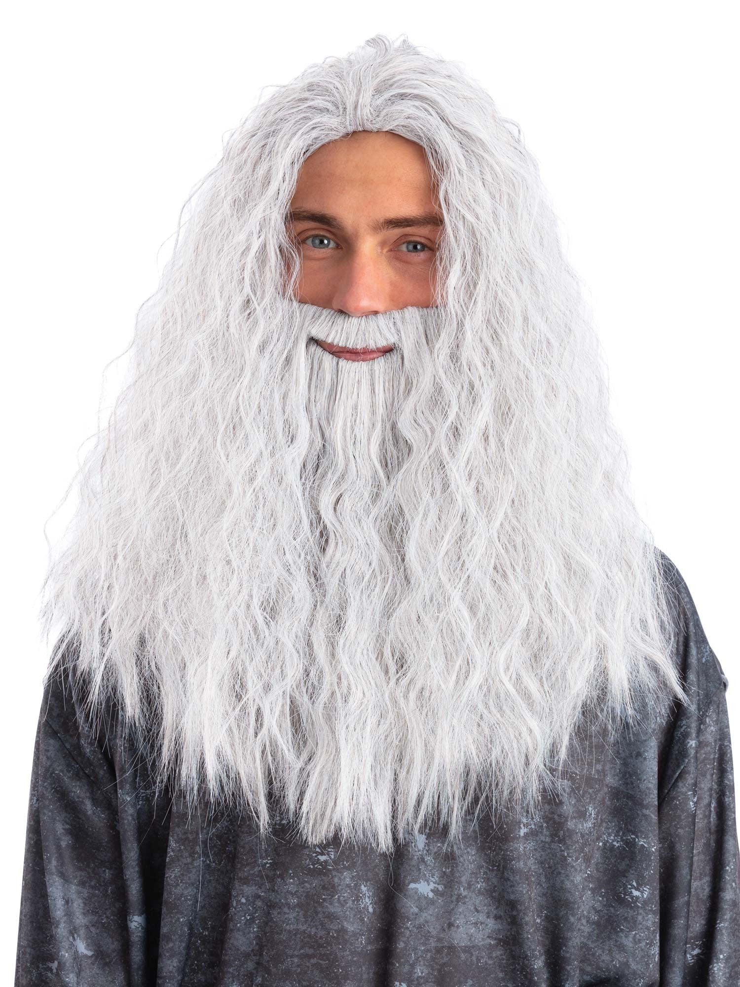 Sorcerer Wig & Beard Set, White – Smiffys