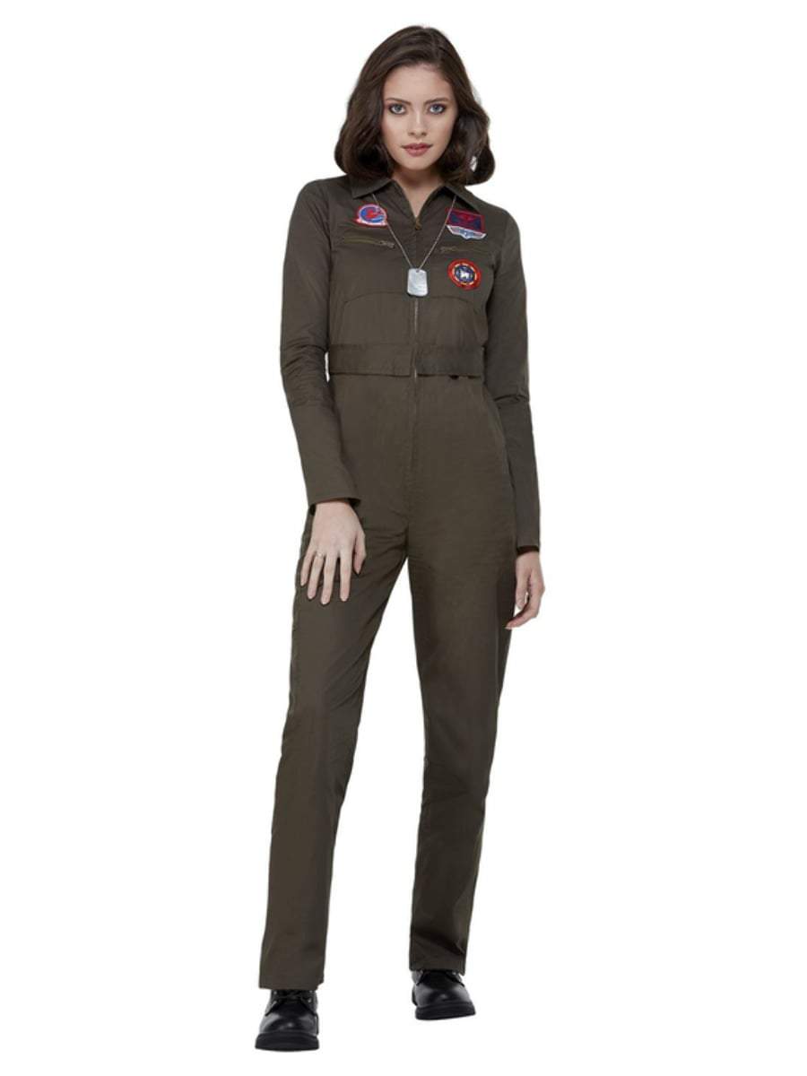 Top Gun Ladies Costume with Jumpsuit | Smiffys